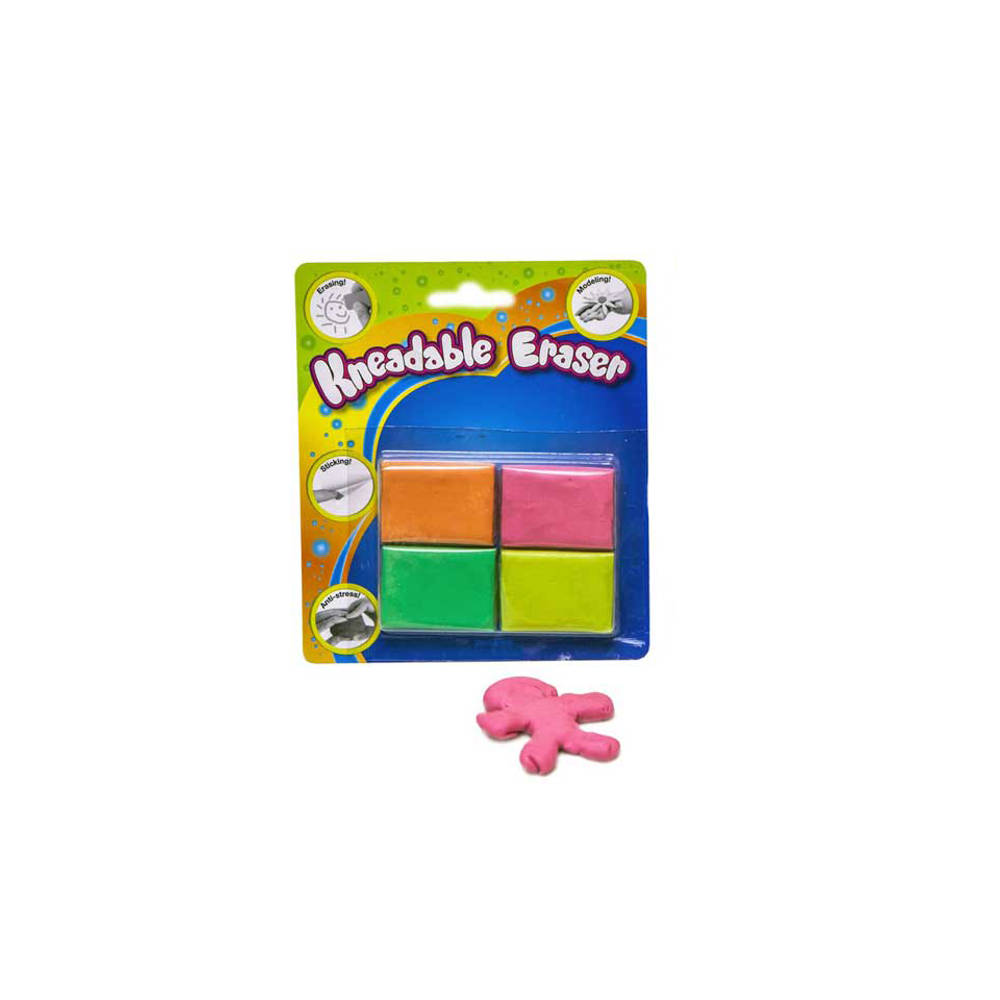 Kneedgum op kaart set 4-delig