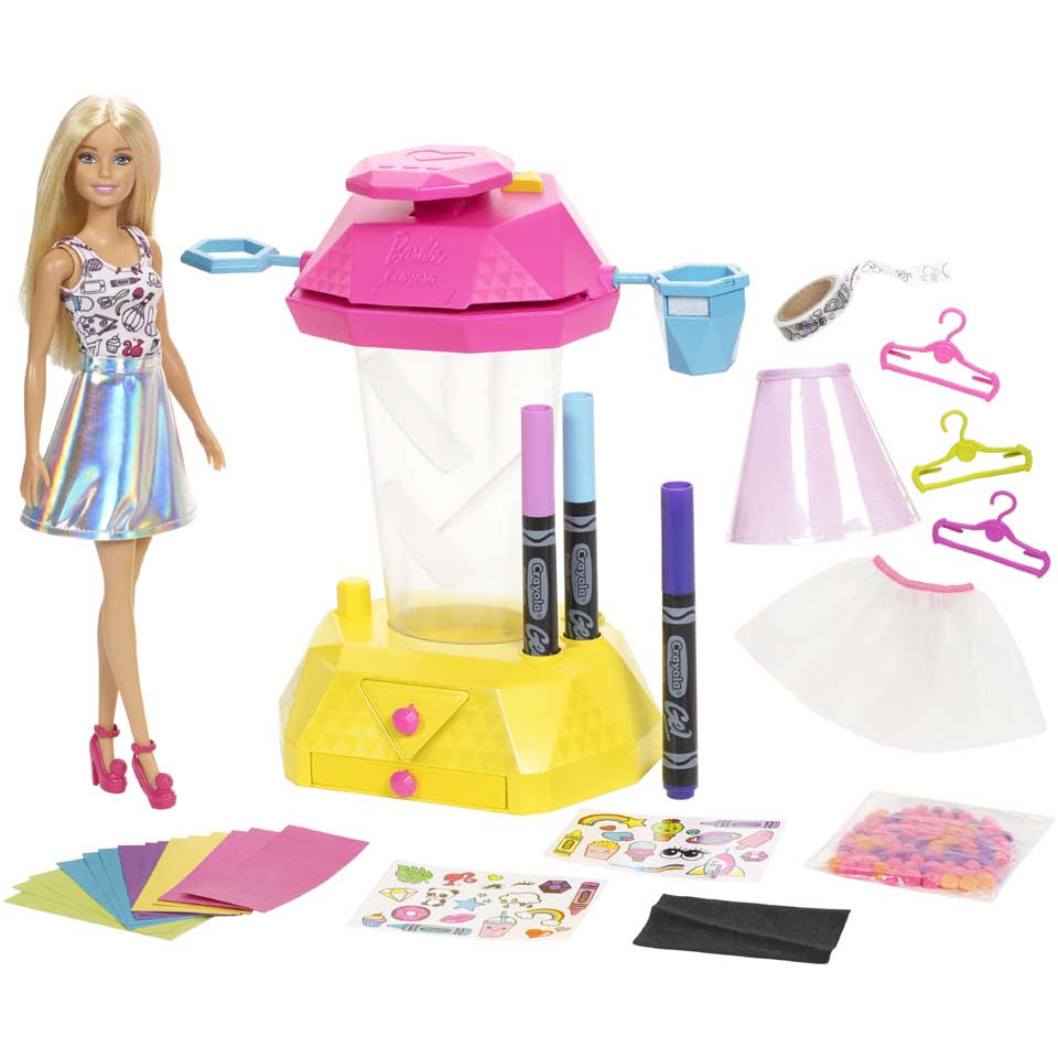 Barbie Crayola confetti design studio