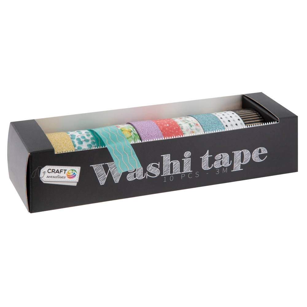 Washi tape in doos - 10 stuks