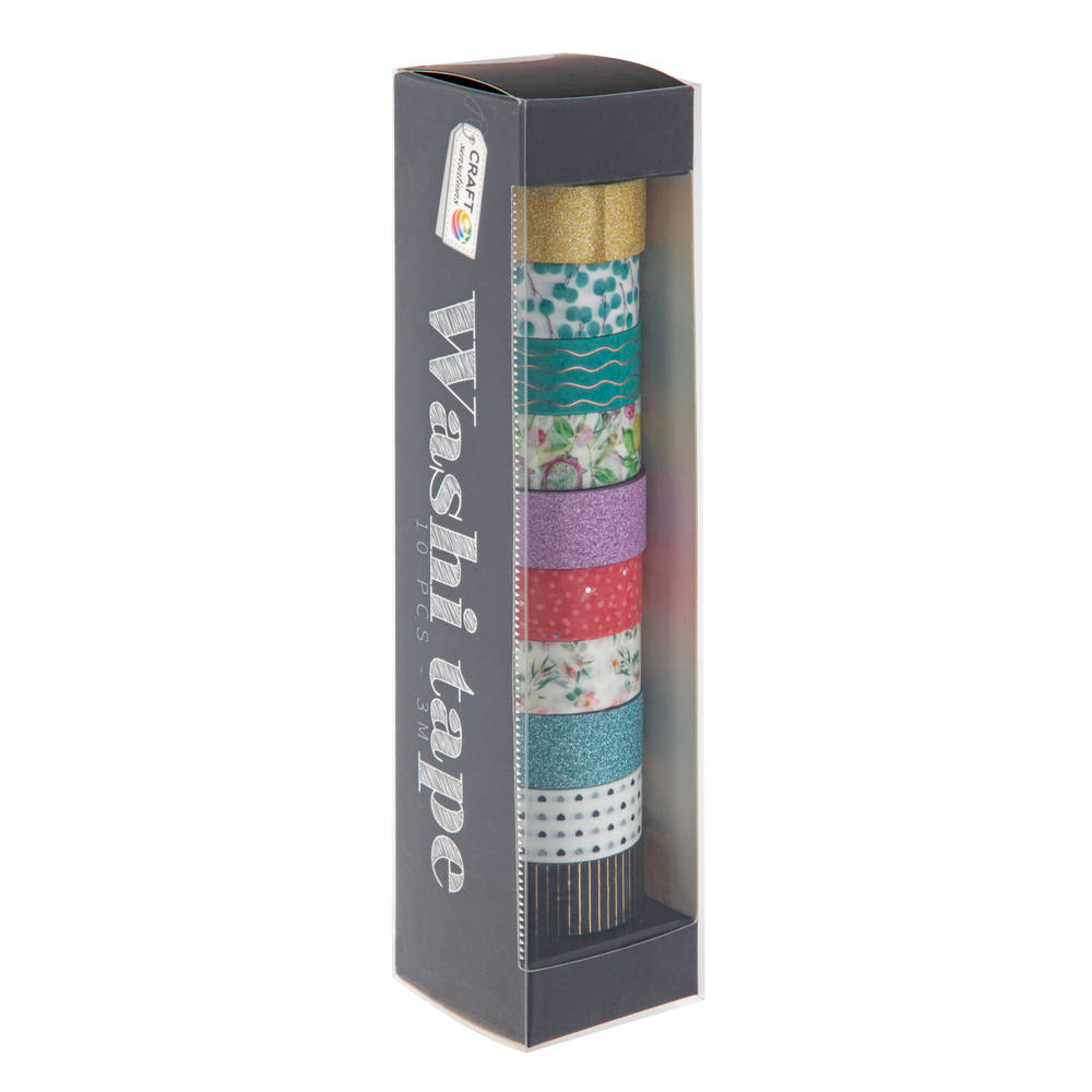 Washi tape in doos - 10 stuks