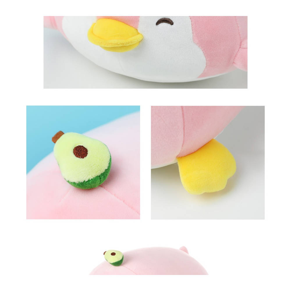 Miniso pluchen Liggende pinguïn met avocado - roze