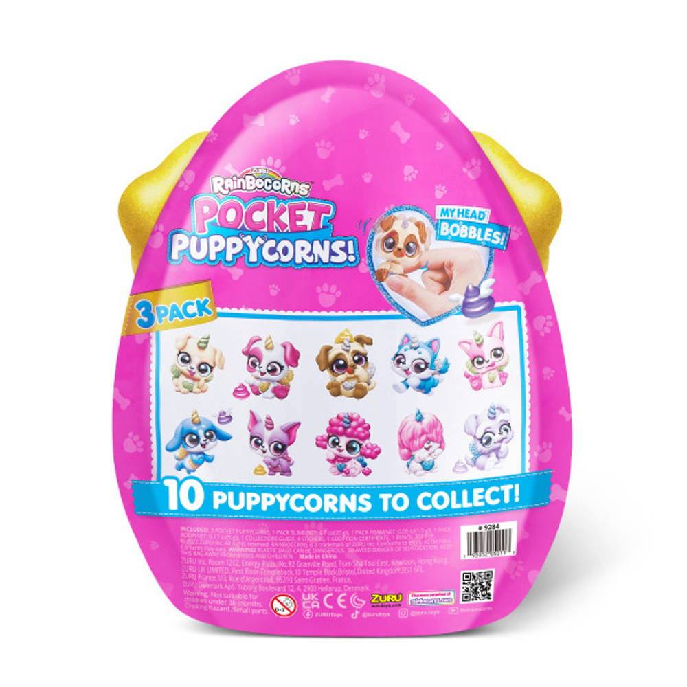 Rainbocorns Pocket Puppycorns Bobble Head figuur 3-pack
