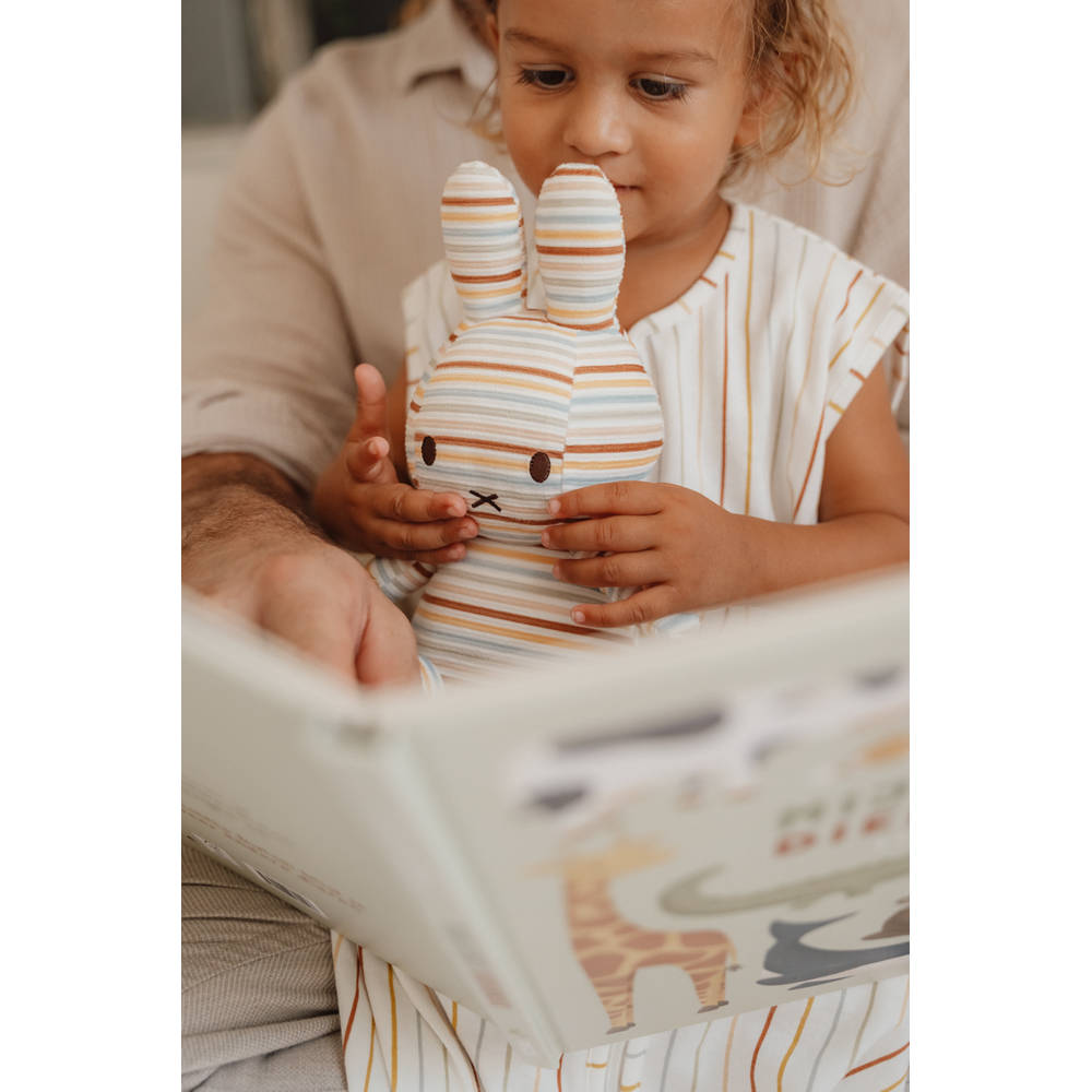 nijntje x Little Dutch Vintage Sunny Stripes All Over knuffel - 25 cm