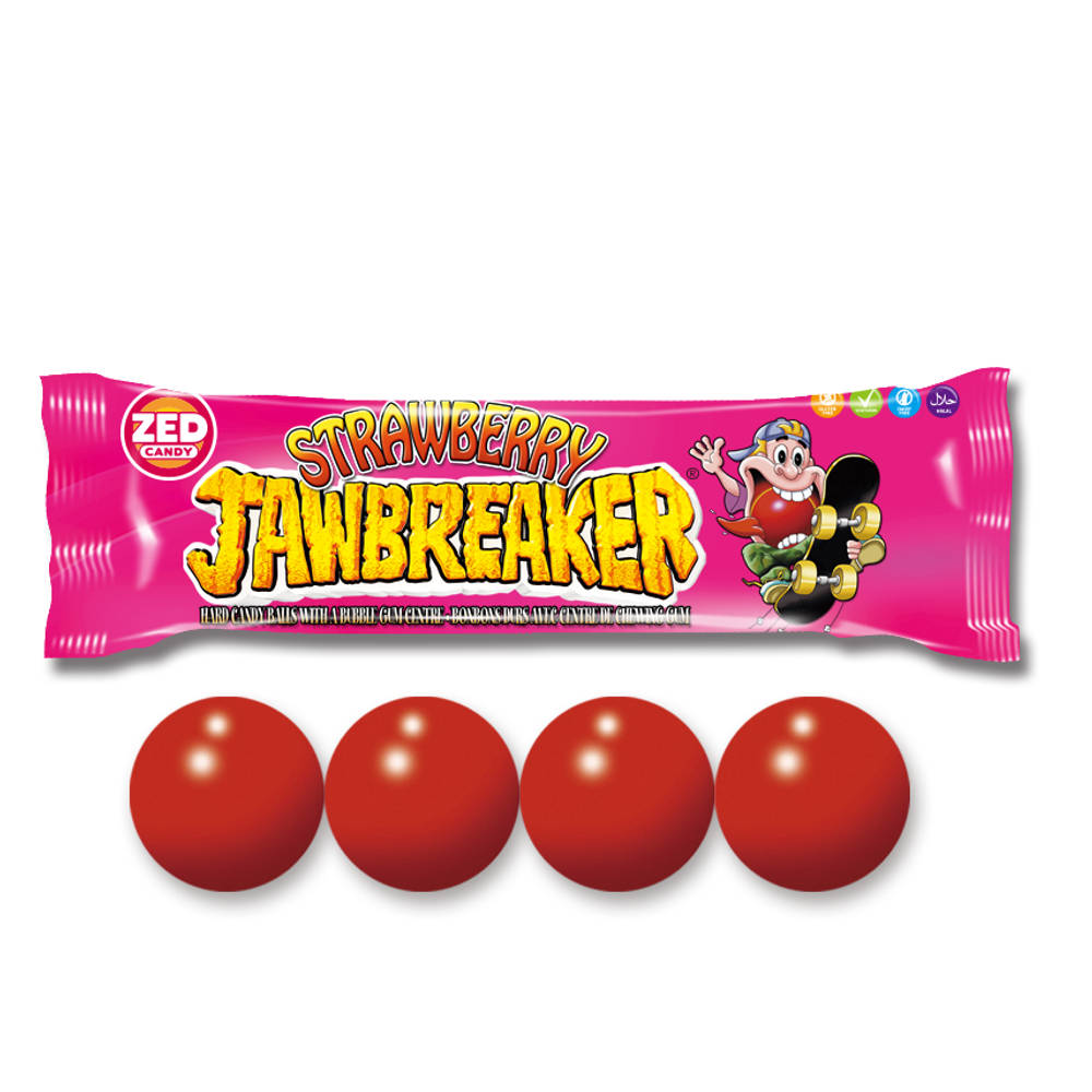Jawbreaker aardbei - 4 stuks