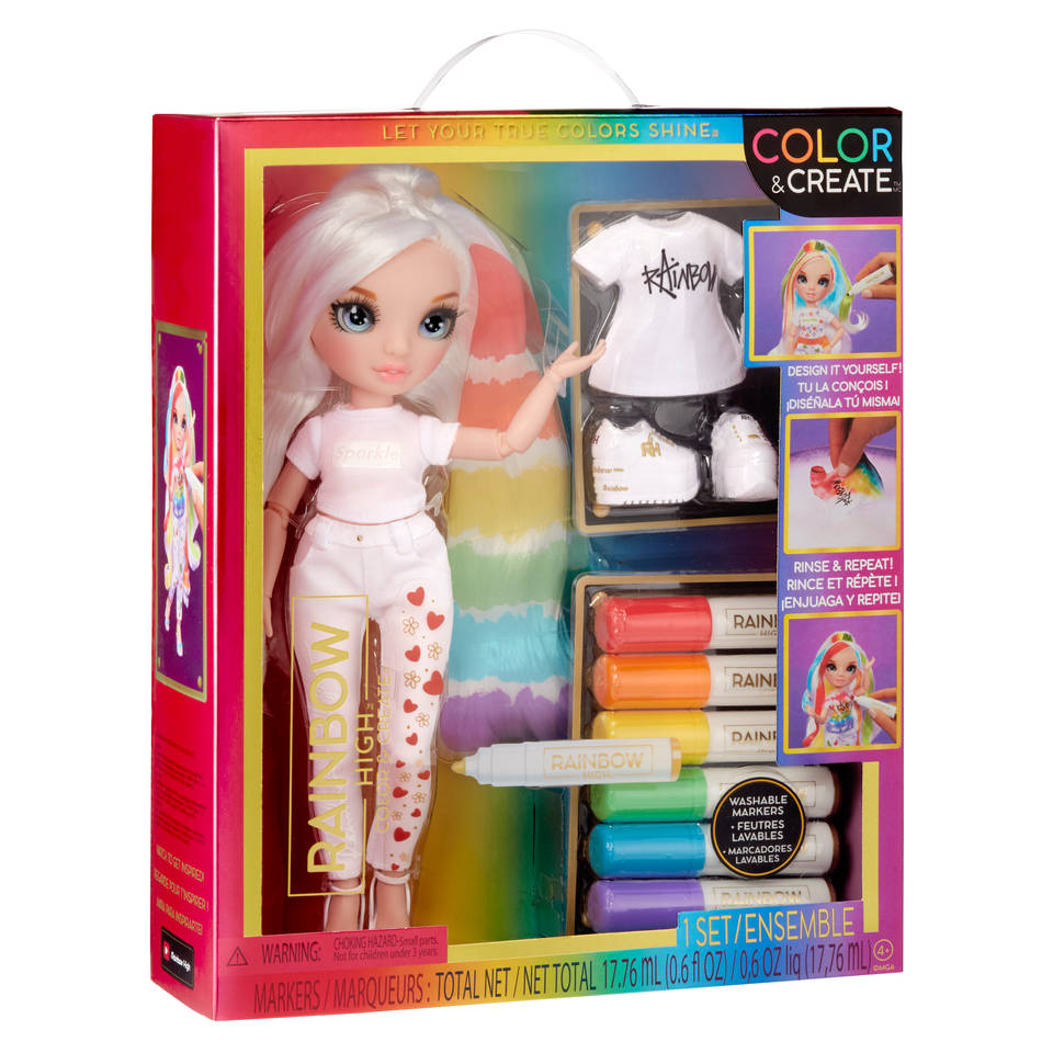 Rainbow High Color & Create pop met blauwe ogen