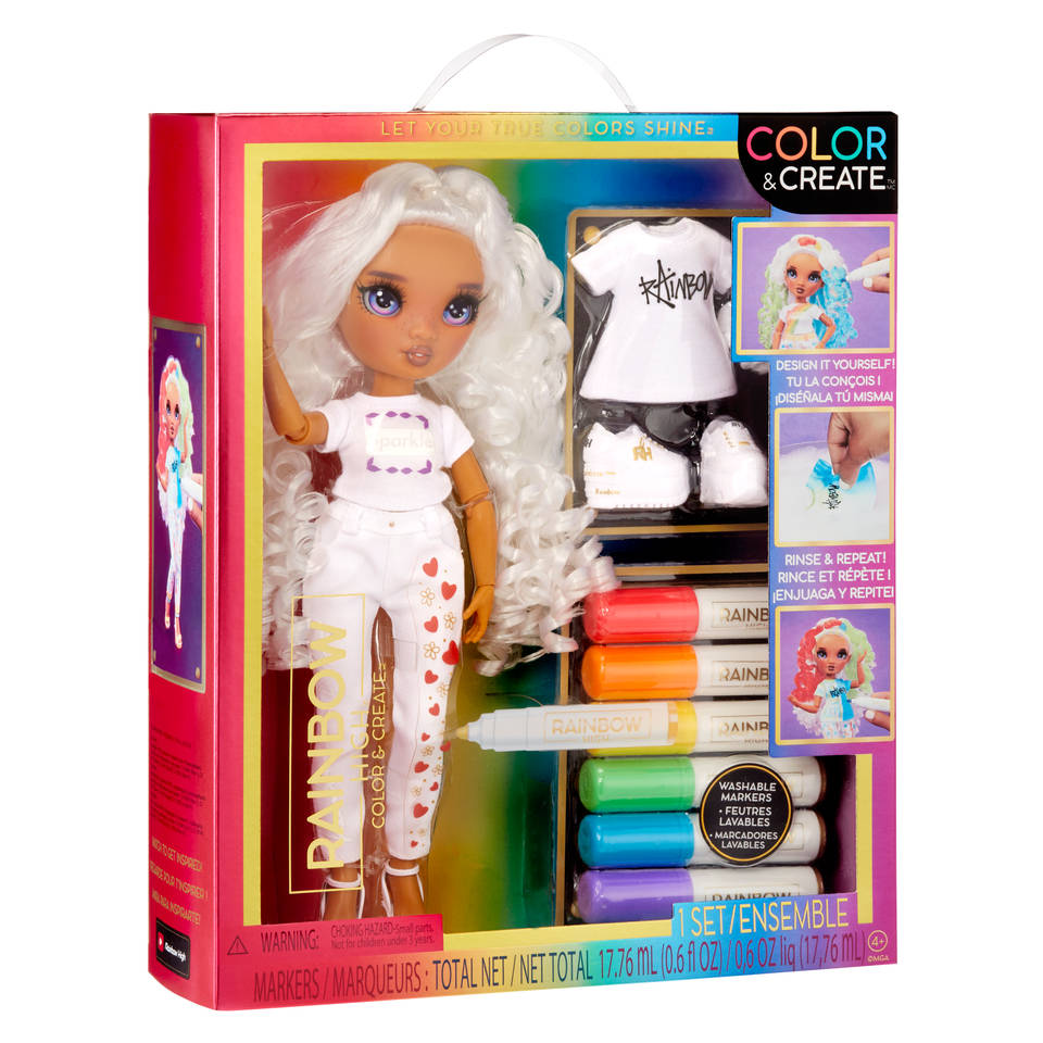 Rainbow High Color & Create pop met paarse ogen