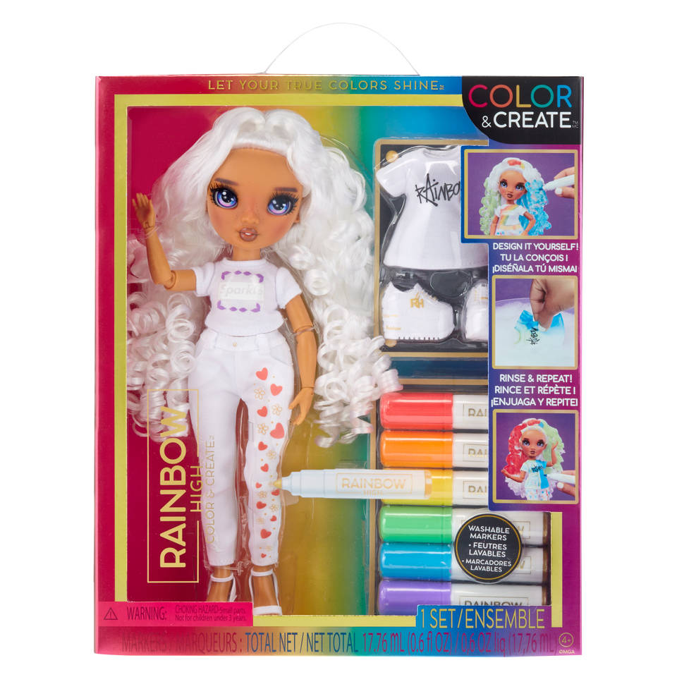 Rainbow High Color & Create pop met paarse ogen
