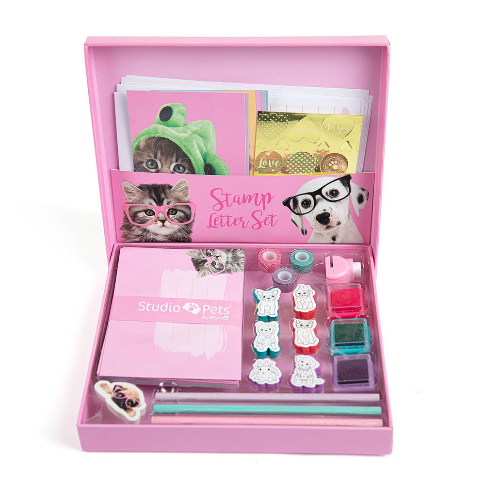 Studio Pets Kittens en Puppy's stempelset met briefpapier en stickers