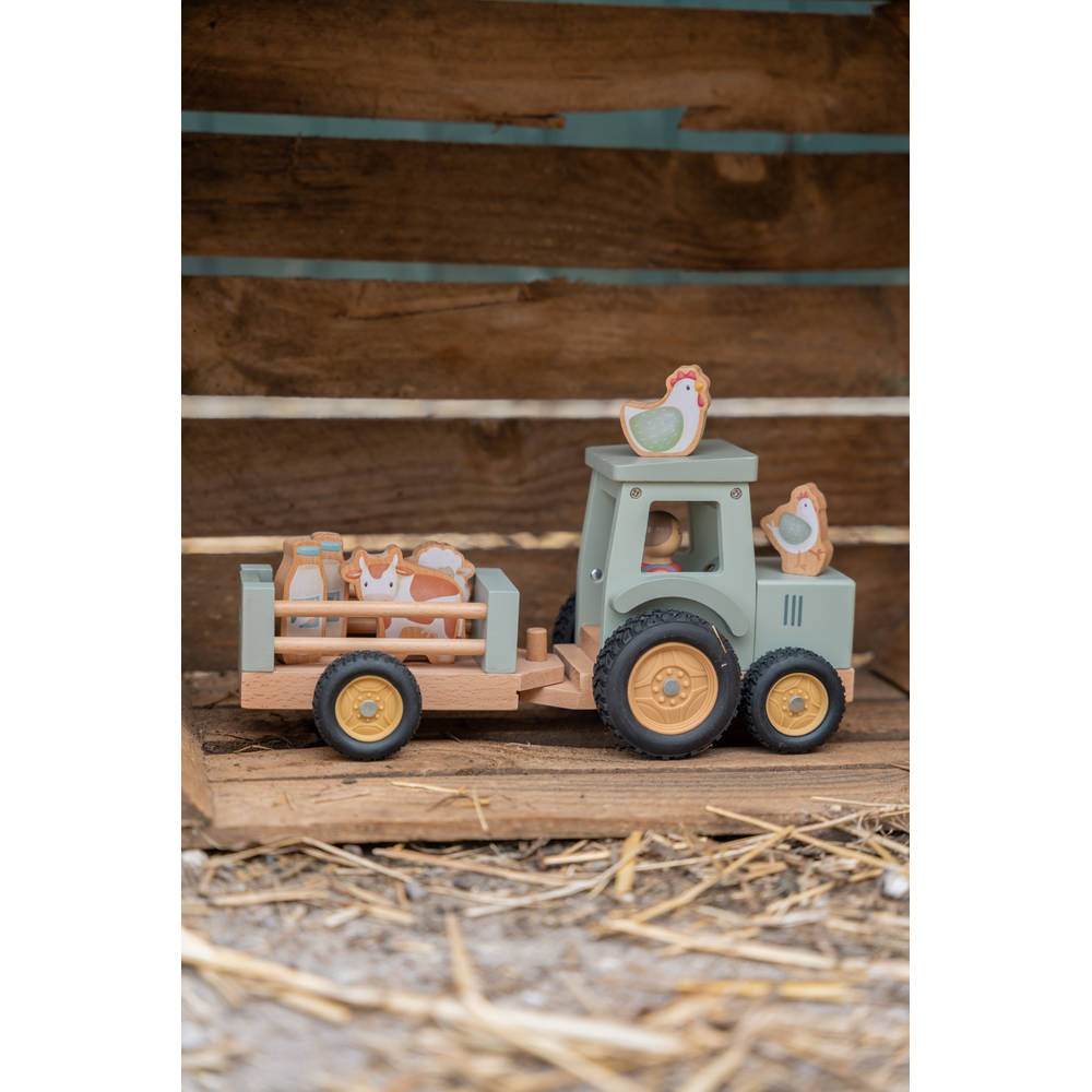 Little Dutch Little Farm tractor met trailer