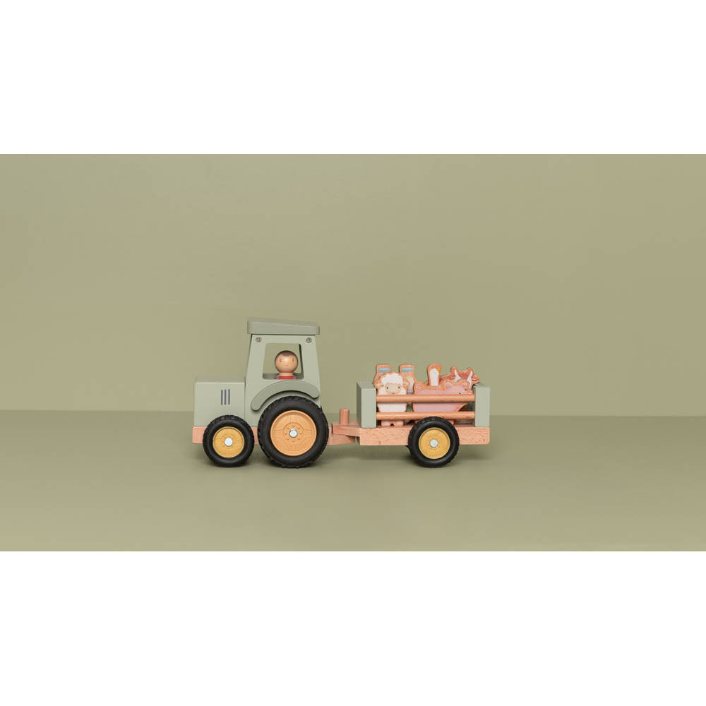 Little Dutch Little Farm tractor met trailer
