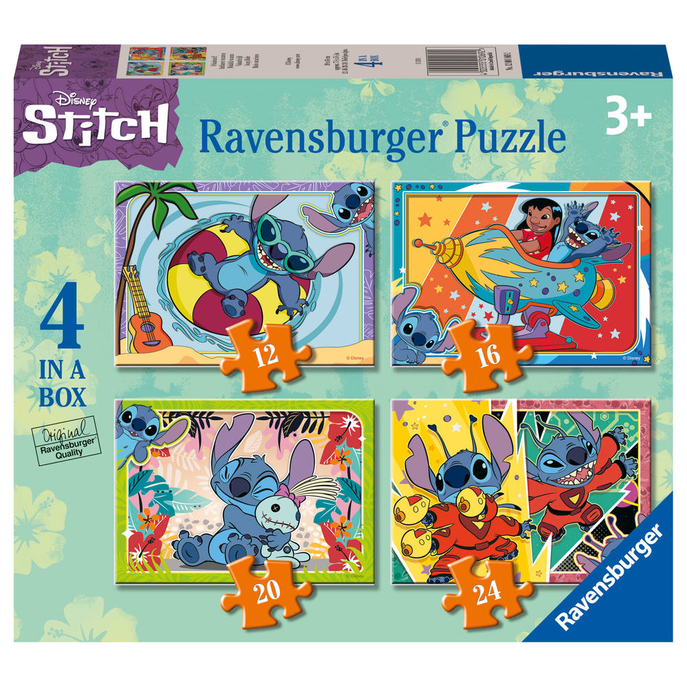 Ravensburger puzzel Disney Stitch - 12 + 16 + 20 + 24 stukjes
