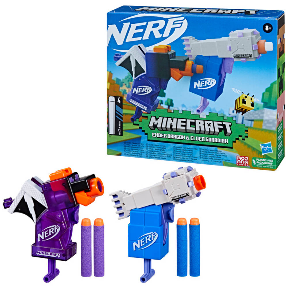NERF Minecraft Ender Dragon & Elder Guardian blaster set