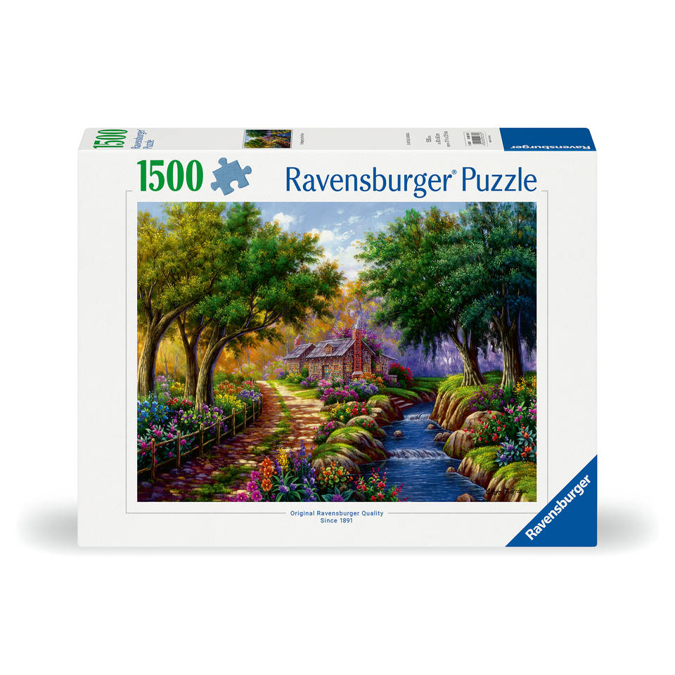 Ravensburger puzzel cottage bij de rivier - 1500 stukjes