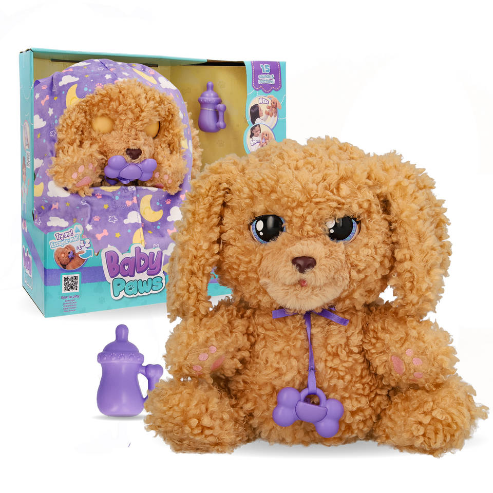 Baby Paws labradoodle interactieve knuffel