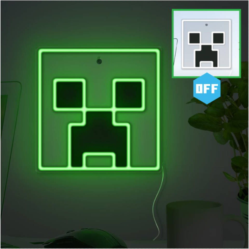 Minecraft Creeper LED monteerbare neon-lamp