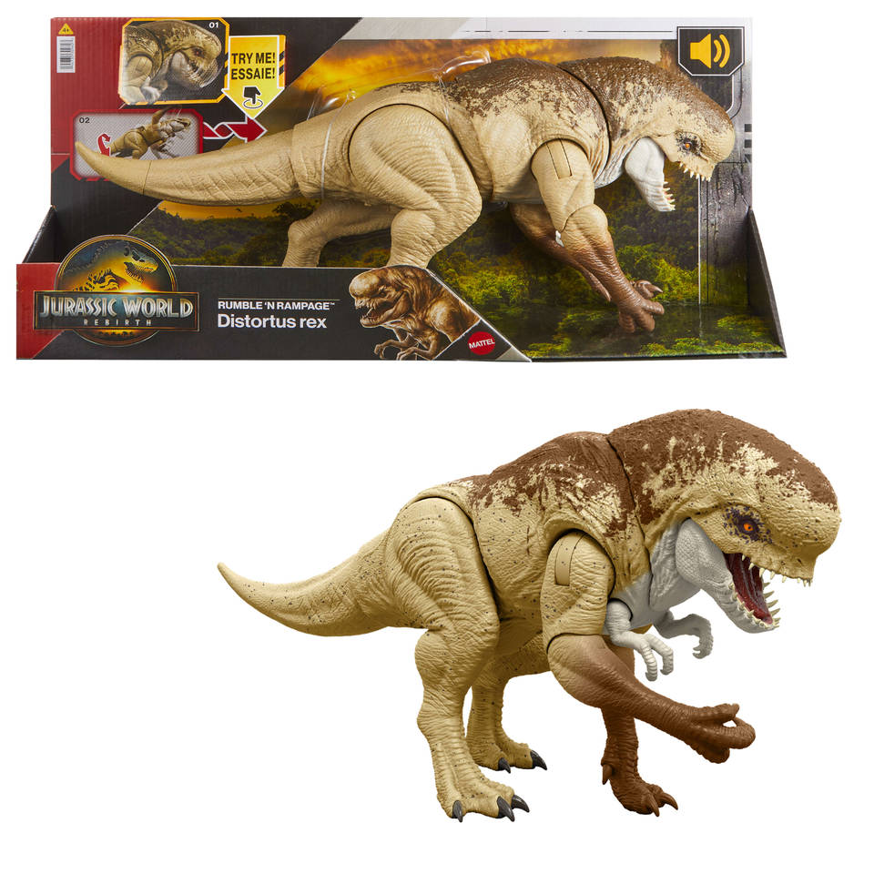 Jurassic World Rebirth Rumble 'N Rampage Distortus rex actiefiguur