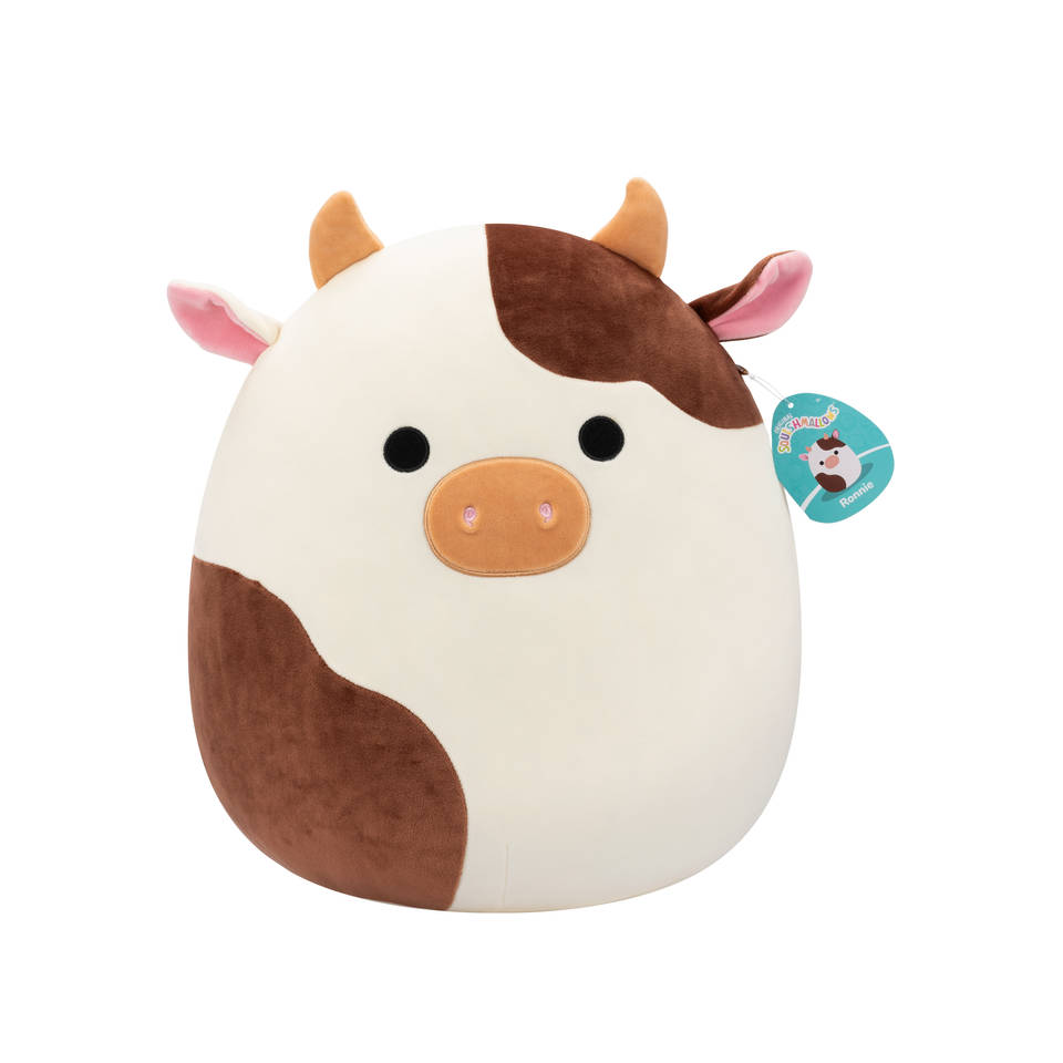 Squishmallows Ronnie koe knuffel - Bruin