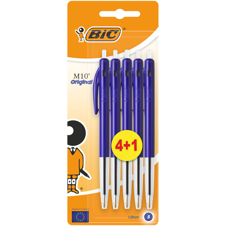 BIC M10 Original balpen set 5-delig - blauw