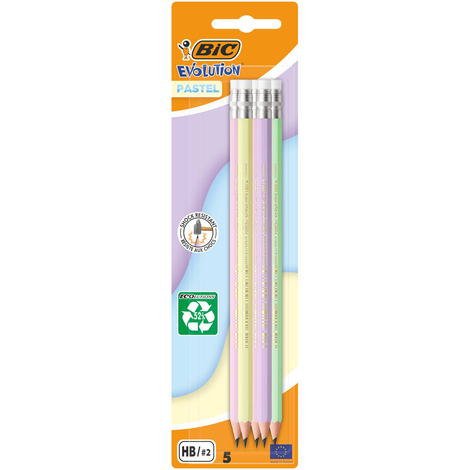 BIC Evolution HB potloden met gum - 5 stuks