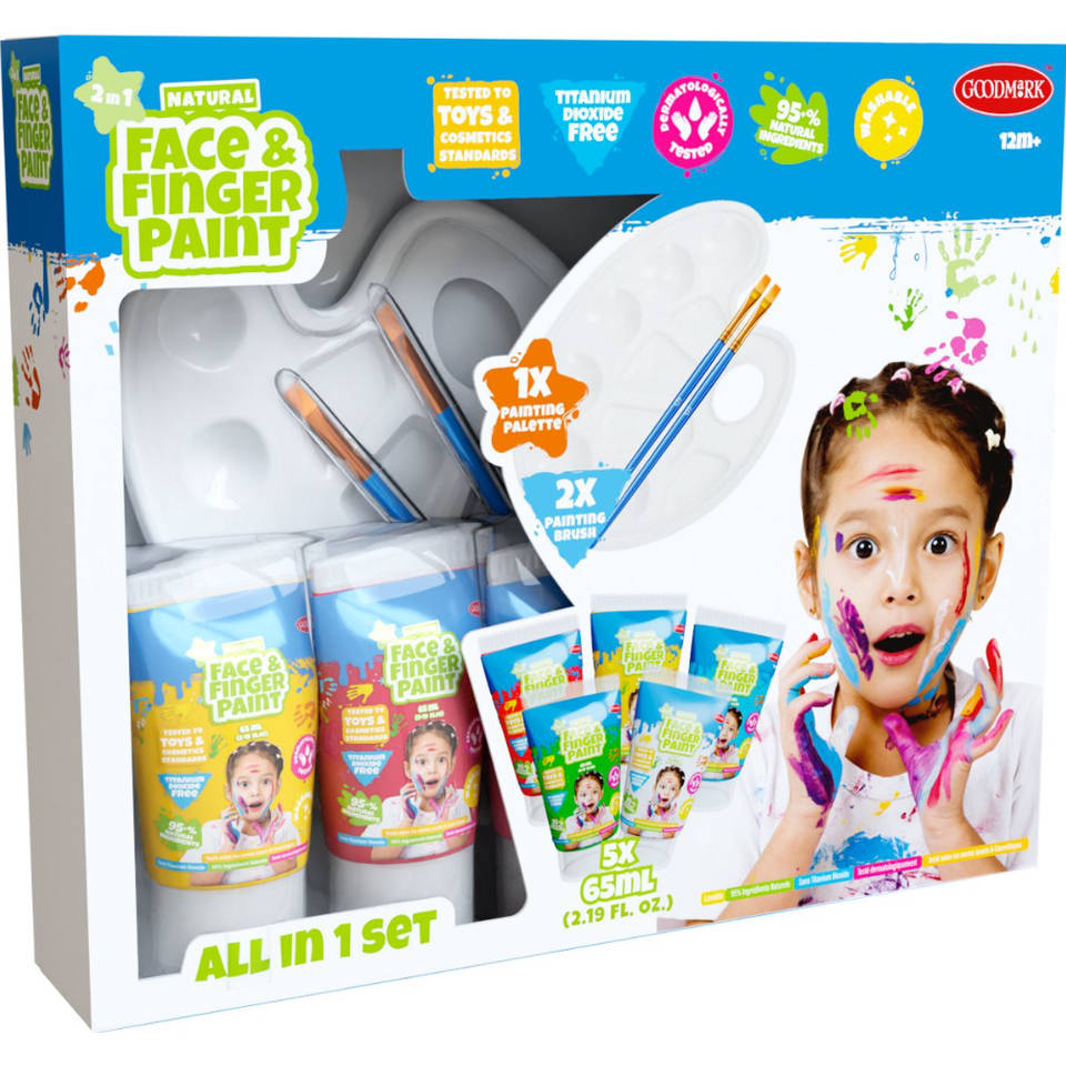 Gezicht en vingerverf 2-in-1 set