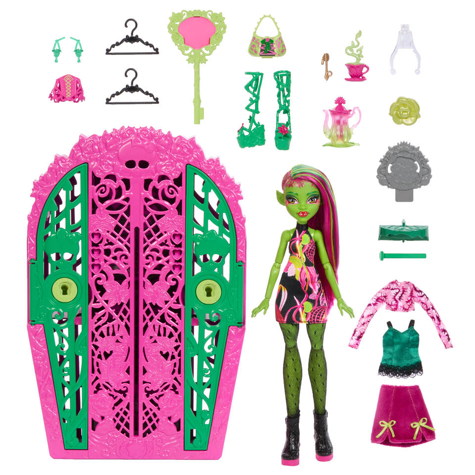 Monster High Skulltimate Secrets Venus McFlytrap pop + kledingkast