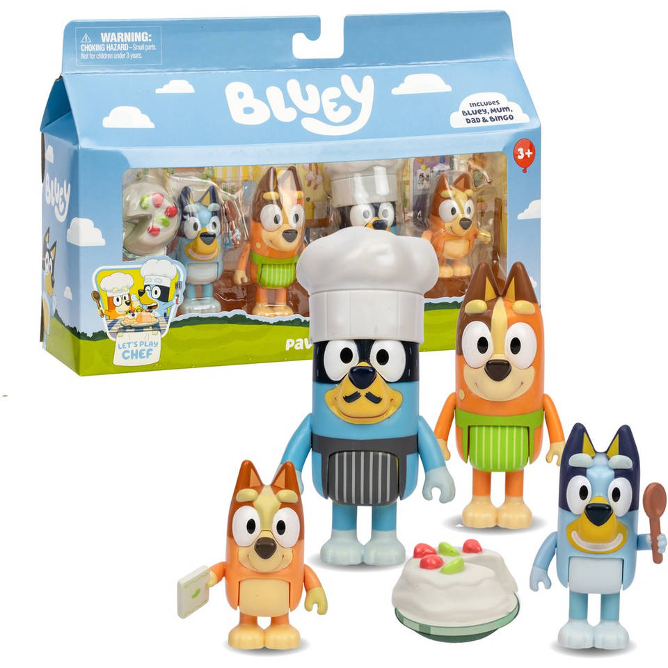 Bluey Let's Play Chef figurenset 4-delig