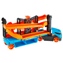 Hot Wheels Lift & Lanceer Trailer + 10 auto's