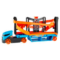Hot Wheels Lift & Lanceer Trailer + 10 auto's